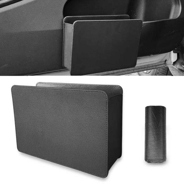 商品名: NTNEV 車用ゴミ箱 PUレザー 多機能ゴミ箱 折りたたみ式 吊り下げ式 ミニカーストレージバッグコンテナ カーシートバック収納ボックス 小さな物収納(ブラック) NTNEV Car Trash Can, PU Leather ...