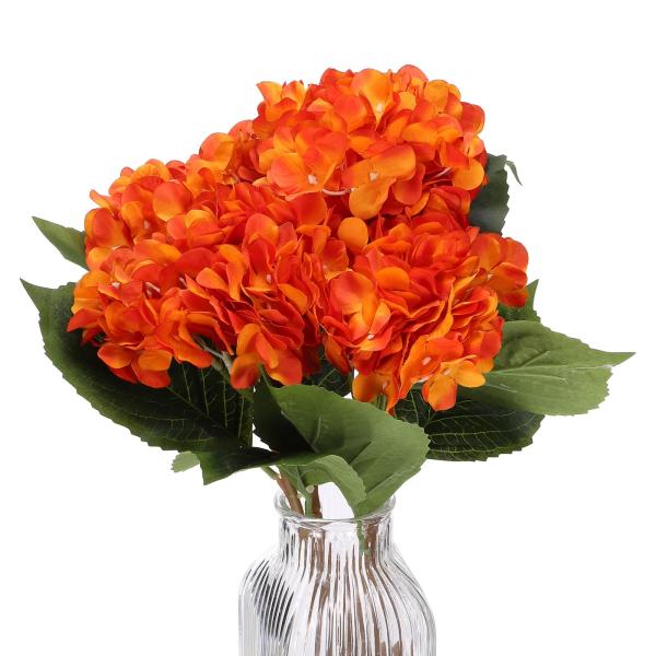 商品名: PATIKIL アジサイ造花 4個 人工アジサイ フェイクシルク 花瓶にフェイクフラワー ホームデコ センターピース テーブルデコレーション用 オレンジ PATIKIL Hydrangea Artificial Flowers, ...
