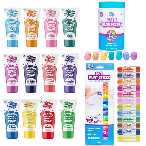 商品名:  Tub Works〓 Bath Paint &amp; Bath Color Tablets Kids Bath Set | Nontoxic | Fizzy Bath Color Tablets (150 Count), Ba...