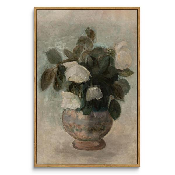 商品名: InSimSea フラワーフレーム付きキャンバス壁装飾 16x24インチ 大きな花 花瓶絵画 ウォールアート フローラル写真 ホームデコレーション 寝室 バスルーム キッチン オフィス リビングルーム 壁装飾 InSimSea F...