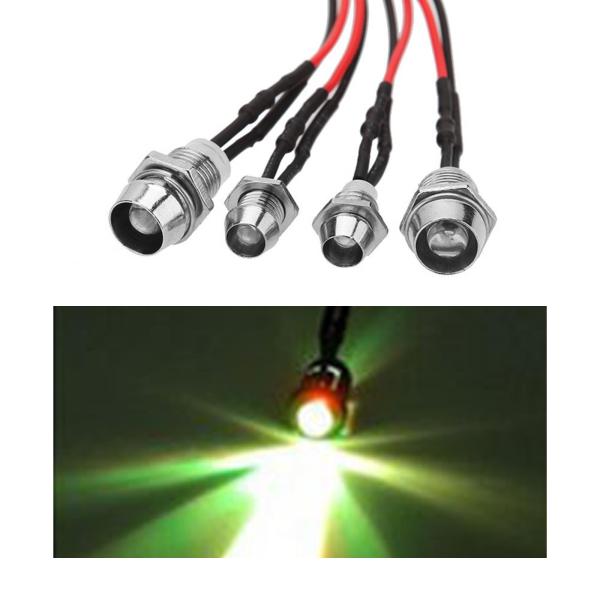 商品名: Dickno LEDパイロットライト 4個 12V 防水 車用LEDシグナルインジケーター 8mmパネルマウント付き オートパイロットダッシュバルブ 指向性ランプ ユニバーサル信号インジケーターライト 車 トラック用 (カラフル-...