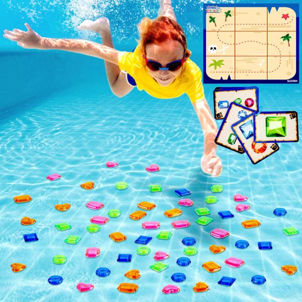商品名:  Bizzy-me 4-in-1 Diving Pool Toys, Underwater Seek and Find Gems Game Set Waterproof, Swiming Pool Toys for Kids wi...