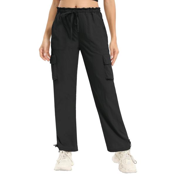 商品名:  Womens Cargo Joggers Parachute Y2K Pants Lightweight Hiking Travel Scrub Pants Elastic Waist with Drawstring Quick...
