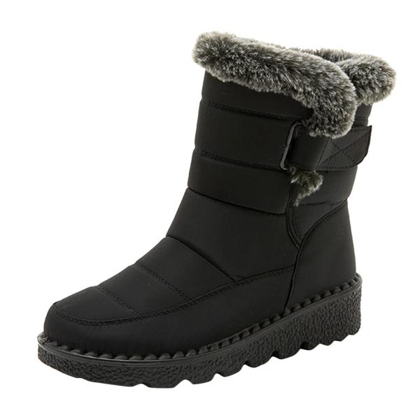 商品名:  JWSVBF Womens Snow Boots Waterproof Platform Warm Ankle High, Comfy Nylon Cloth Fuzzy Lined Winter Snow Shoes, Men...
