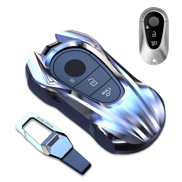 商品名: Noreyvis ベンツキーカバーケース 亜鉛合金 スマートキーフォブケース ホルダー シェルアクセサリー キーチェーン付き メルセデスベンツ Sクラス Gクラス Eクラス 2020-2023対応 (シルバー) Noreyvis ...