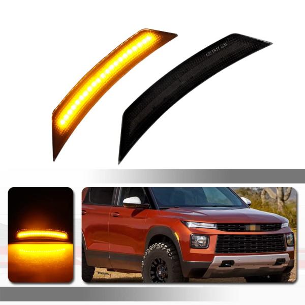 商品名:  Tonsya For 2021 2022 Chevrolet Trailblazer Front Bumper side Marker Lights Amber Led Smoked Lensブランド: Tonsya高さ: 19...