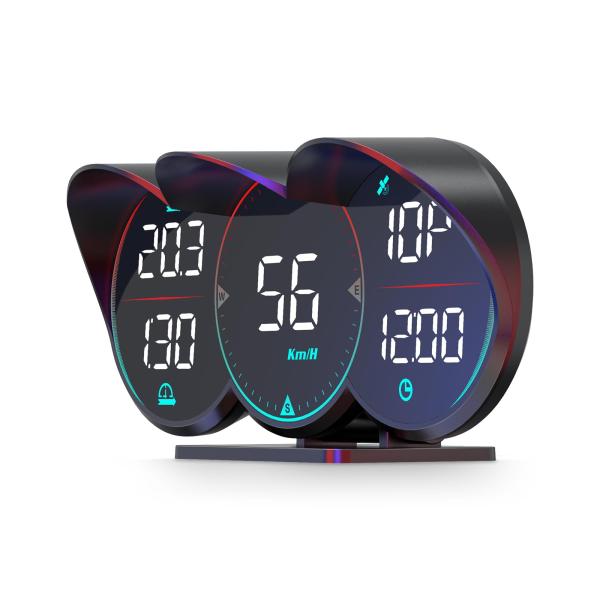 商品名: AZIJYV デジタルGPSスピードメーター G17 自動車ヘッドアップディスプレイ 全車用 KMH MPH 車両速度 超過速度 疲労 運転 目覚まし時計 運転時間 運転距離 高度コンパス プラグアンドプレイメーター AZIJYV...