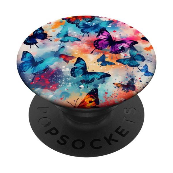 商品名:  Colorful Butterfly Pattern Butterflies PopSockets Standard PopGripブランド: Cute Butterfly Aesthetic Nature Butterflie...
