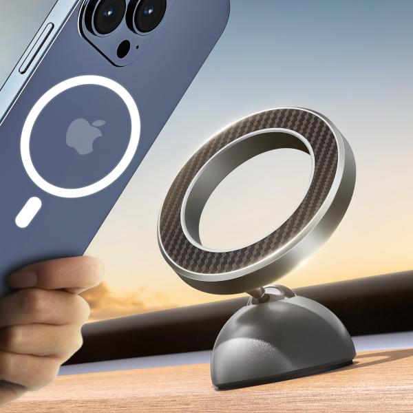 商品名: APPS2Car MagSafeカーマウント用 磁気電話カーマウント アイアングレー APPS2Car for MagSafe Car Mount, 360° Rotation Magnetic Phone Holder for ...