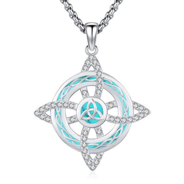 商品名: Eusense Nudo De Bruja Plata 925 オリジナルウィッチーズノット ネックレス, スターリングシルバー, ターコイズ Eusense Nudo De Bruja Plata 925 Original Wi...