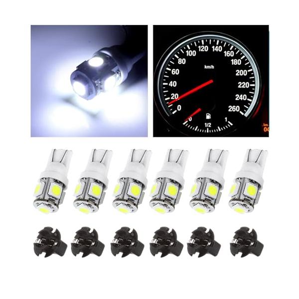 商品名:  cciyu 6pcs T10 5-5050-SMD White Instrument Cluster Dash Panel Lights with 5/8" Twist Lock Socket Super Bright Bulb...