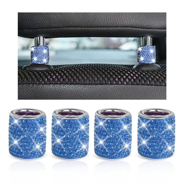 商品名: GLSOWEE キラキラ光る車のヘッドレストカラー 4個 車のヘッドレスト用カラーリング装飾 キラキララインストーンダイヤモンドアイスインテリアアクセサリー 車のヘッドレスト用クリスタルチャーム 車 SUV トラック用 (ブルー)...