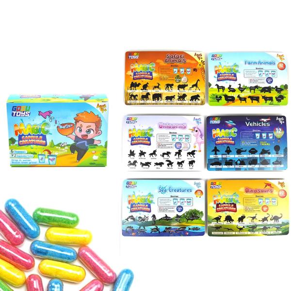 商品名:  GosuToys Magic Capsule Creatures - 6 Theme Packs with 12 Capsules Each - Farm, Sea, Unicorns, Dinosaurs, Safari, V...