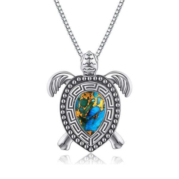 商品名: Corato ラリマーネックレス レディース 925スターリングシルバー カニネックレス ターコイズタートル/サンドダラーペンダントネックレス ジュエリーギフト 誕生日 クリスマスに, スターリングシルバー, ターコイズ Cora...