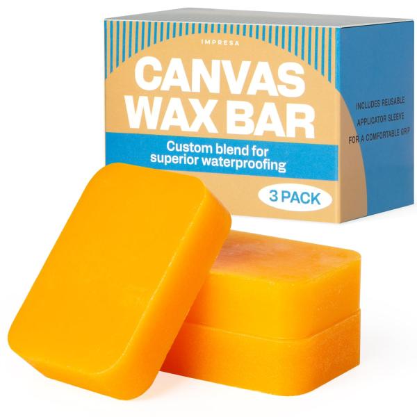 商品名:  [3 Pack] Canvas Wax Waterproofing Bars to Preserve &amp; Protect Your Gear - Natural Fabric Wax for Fabric Waterpr...