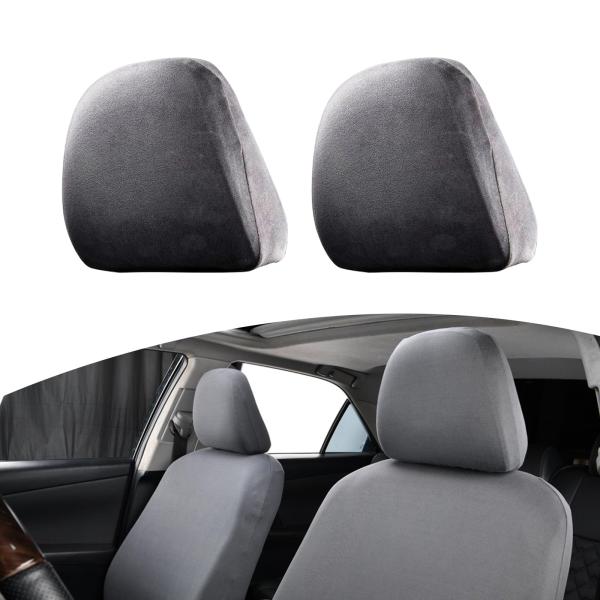 商品名: leediga カーシートヘッドレストカバー 肌に優しい 繊細な伸縮性生地 オールインクルーシブ ヘッドレスト保護 傷防止カバー 実用的な装飾アクセサリー ほとんどの車種に対応 (グレー) leediga 2 PCS Car Se...