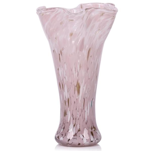 商品名: 高さ9インチ ピンクガラス花瓶 花用 手吹きガラス花瓶 ピンク ホームデコレーション 広口フラワー花瓶センターピース 本棚/ディナーテーブル/屋内オフィスデスクトップ/会議室/バスルーム/カウンタートップ用 9.0" H Pink...