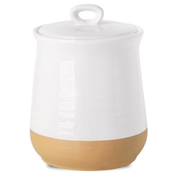 商品名: Hasense セラミック食品保存ジャー 80オンス 大型キッチンキャニスター 蓋付き 密閉食品保存容器 キャンディー コーヒー豆 クッキー 小麦粉 米 シリアル スパイス ホワイト ファームハウス装飾 Hasense Ceram...