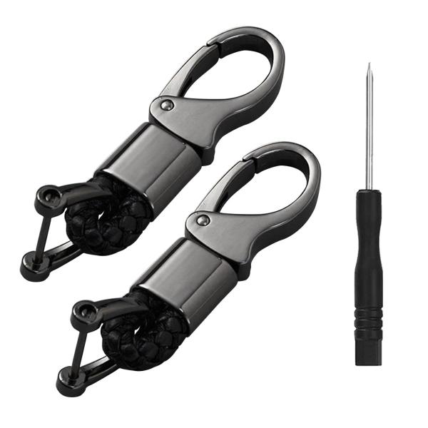 商品名: GLSOWEE 車用キーフォブキーホルダー ドライバー付き 360度回転可能ホルダーキーチェーン Dリング付き 頑丈な金属 男女兼用, ブラック, 2 PCS GLSOWEE Car Key Fob Keychains, 360 ...