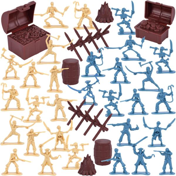商品名: MCPINKY 海賊おもちゃセット 70個 2色 海賊とスケルトンウォリアーズ フィギュア プラスチック 海賊おもちゃ 子供 誕生日 イースター クリスマス MCPINKY 70PCS Pirate Toy Set, 2 Colo...