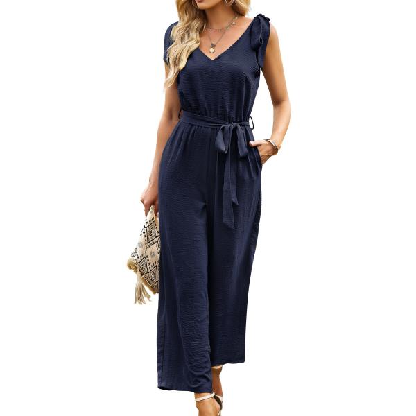 商品名:  Aovenlia Jumpsuits for Women Dressy 2024 Summer Casual Sleeveless Tank Rompers Loose Wide Leg Pants Jumpsuits with...