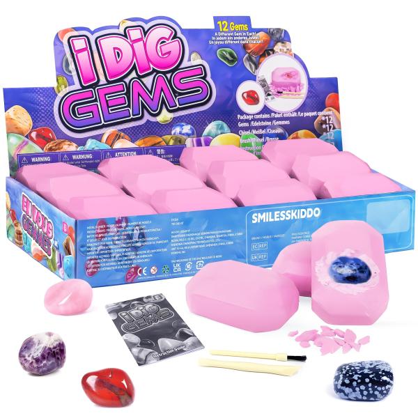 商品名:  SMILESSKIDDO Gemstone Dig Kit - Dig up 12 Real Gems - Gemstones and Crystals Excavation Kit - STEM Toys Rock Colle...