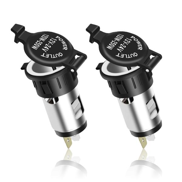 商品名:  2PCS 12V Cigarette Lighter Socket - Car Cigarette Lighter Socket with Extension Cable &amp; Waterproof Cover - Uni...