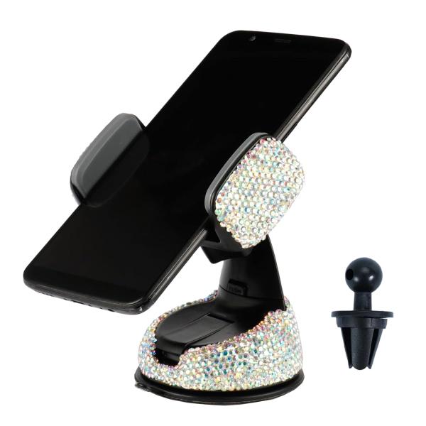 商品名: GLSOWEE キラキラ光る車用電話ホルダー 360度調節可能 クリスタルカーフォンホルダー 車内アクセサリー 通気口ベース付き ダッシュボード/フロントガラス/通気口用ユニバーサル電話ホルダー (AB) GLSOWEE Blin...