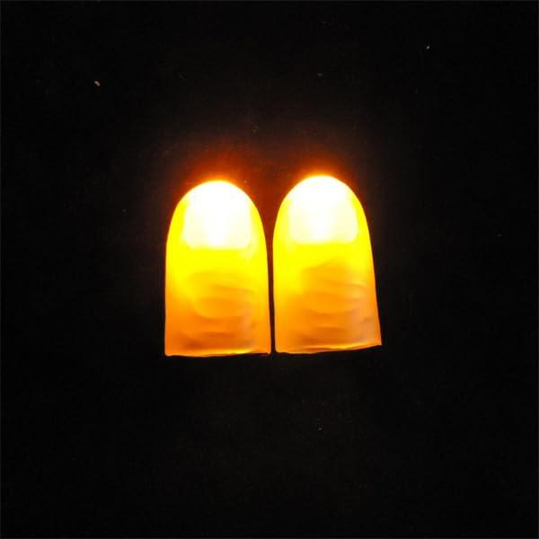 商品名:  Yellow 2 Pcs Thumb Light Magic Finger Light Up Thumb Tips LED Finger Lamp Thumbs Light Party Magic Stage Tricks Pe...