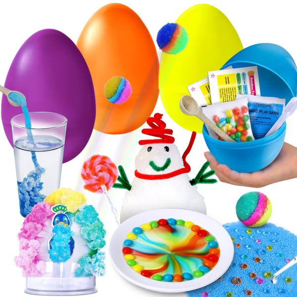 商品名:  UNGLINGA 4 Jumbo Easter Basket Stuffer Surprise Eggs, 6 Science Experiments for Kids, Easter Toys Gift Idea for Bo...