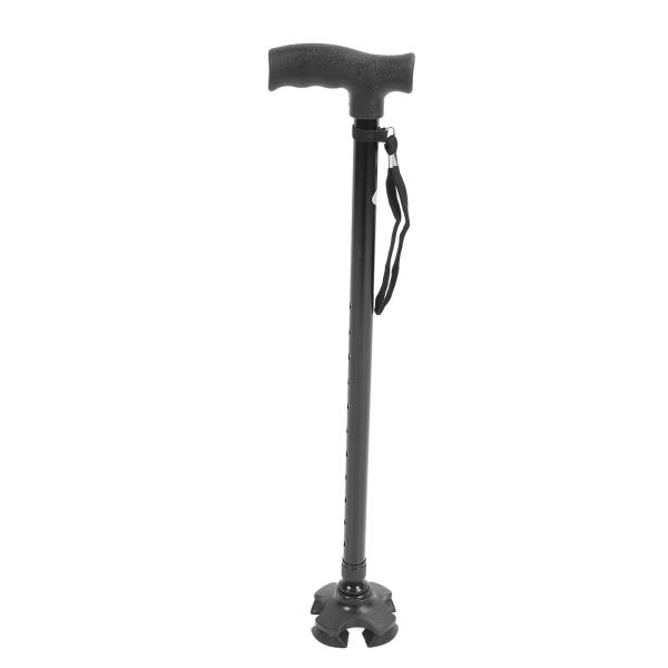 商品名:  Quad Cane Adjustable Height Anti Slip Lightweight Retractable Senior Walking Stick with 4 Pronged Base for Mountai...
