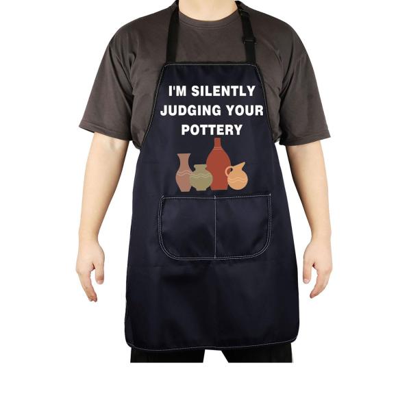 商品名:  CENWA Pottery Artist Apron With Pockets Pottery Lover Gift Adjustable Cooking Apron For Pottery Teacher Student (J...