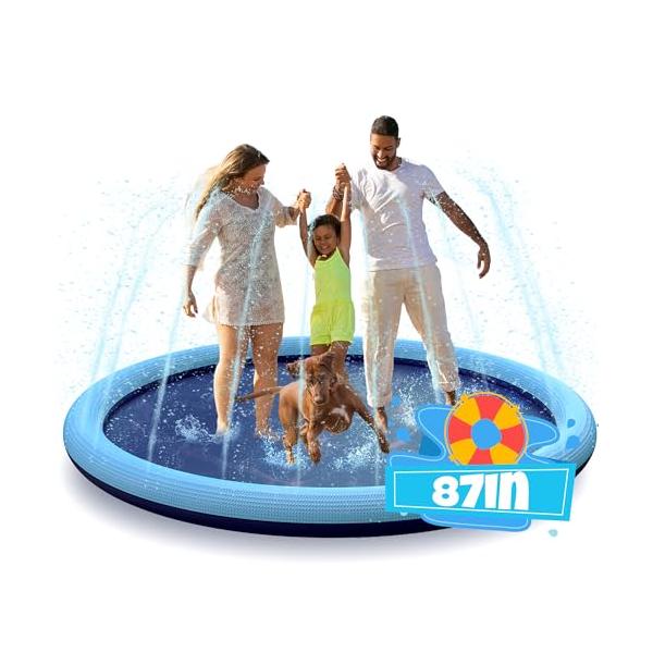 商品名:  Splash Pad Sprinkler - Thicken Water Play Mat Non-Slip Durable Summer Pool Outdoor Backyard Toys for Toddlers, Kid...