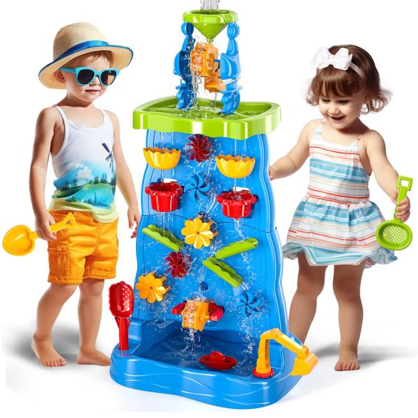 商品名:  Water Table for Kids Ages 4-8, Double-Sided Water Wall Discovery Wall, 32 Pcs Accessory Activity Sensory Outdoor S...