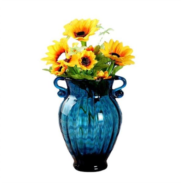 商品名:  Flower Vase European-Style Binaural Glass Vase Decoration Living Room Flower Arrangement Hydroponic Simple Glass T...