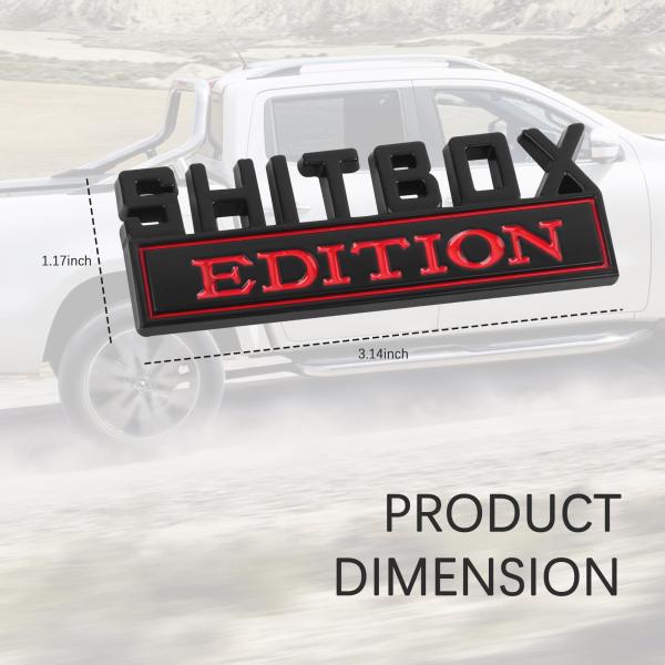 商品名:  Stylish Shitbox Edition Car Emblem Car Decorations,3D Car Decals Car Badges Fit for Bumper,Hood,Door,Universal Ext...