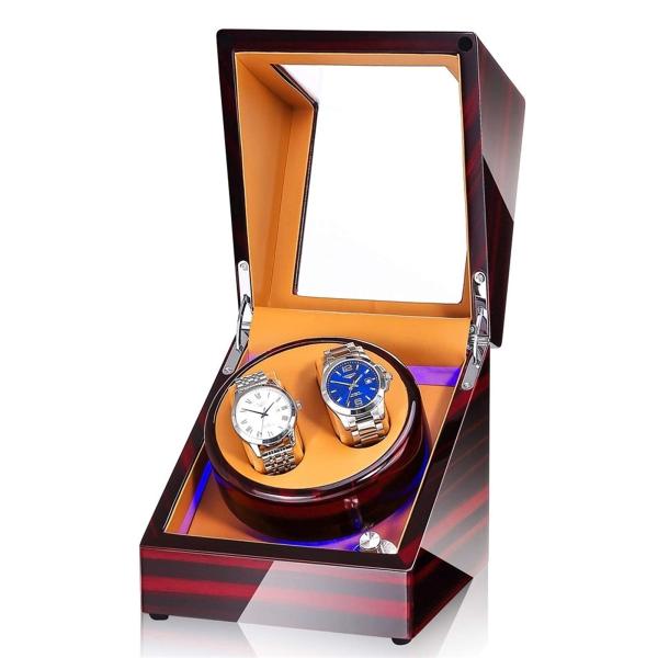 商品名:  Watch Winders 2+0 LED Light Automatic Turn Watch Device Mechanical Watch Shaker Household Mute Rotary Motor Watch ...