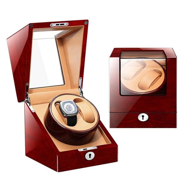 商品名:  Automatic Watch Winder with 2 Winders 5 Rotation Models,Super Quiet PU Leather Self-Winding Mechanical Watch Displ...