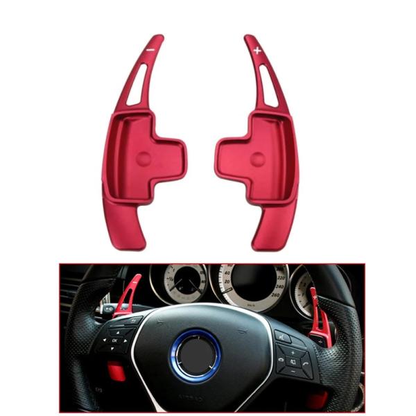商品名: 車のパドルシフト に適合する GLK 2013-2015 SLK 2011-2015レッドステアリングホイールシフターパドルエクステンション VoUTE shifters Paddle for B-e-nz GLK 2013-20...