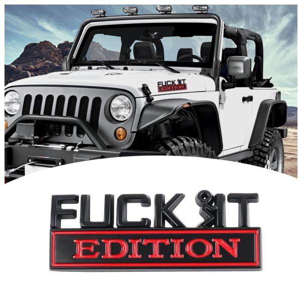 商品名:  3D Fuck It Edition Car Emblems,Cool Car Stickers and Decals,Hood/Trunk/Fender/Bumper Stickers for Cars,Universal C...