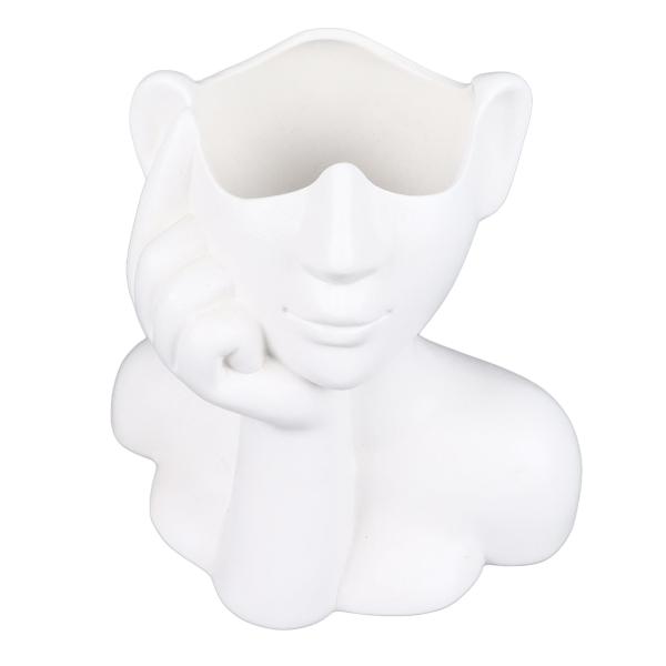 商品名:  Black Ceramic Face Vases for Flowers Decorative Human Face Art Vases Unique Half Body Vase Planter Nordic Style Bu...