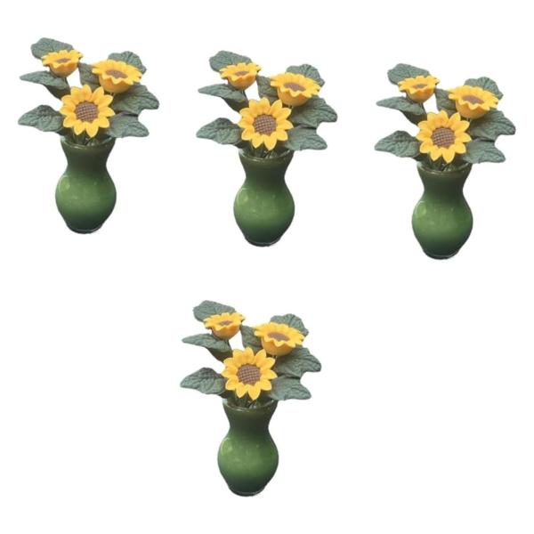 商品名:  FLYIFE Vases 4pcs Ceramic Tiny Artificial Potted for Decorative Model Lifelike Ornament Plants/Mini Accessories Fl...