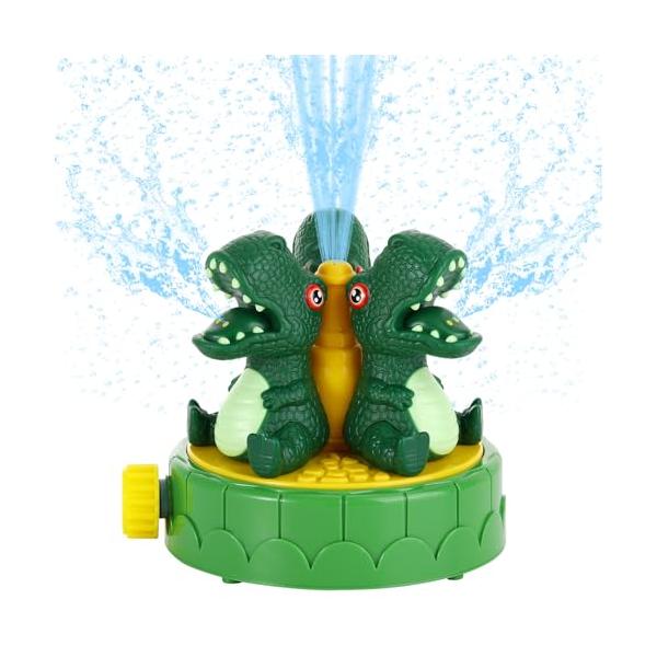 商品名: HeySplash ウォータースプリンクラー 子供用 360度回転 子供用スプリンクラー 子供用スプリンクラー 屋外遊び 裏庭での水しぶき楽しみ 夏の水のおもちゃ ガーデンホースに取り付け 恐竜 HeySplash Water S...