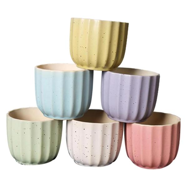 商品名:  Vases 6pcs Stoneware Flower Pot Mini vases for Flowers Planter Pot Indoor White Flower vase Pots Ceramic Planter P...