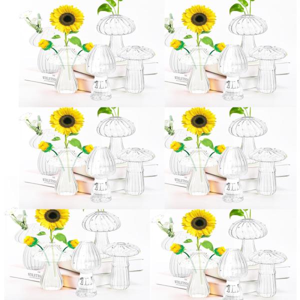 商品名:  Mushroom Glass Vase Clear Eylkoi - Mushroom Vase 30pcs Hydroponic Vase Flowers Planters, Bud Small Vase Decorative...