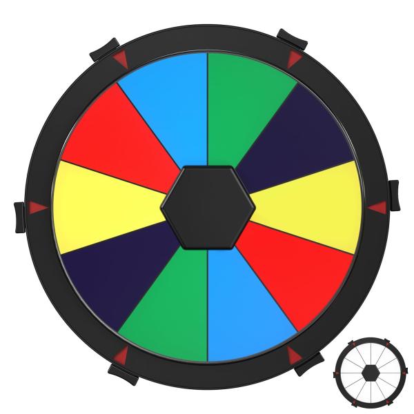 商品名: Facilife Prize Wheel:10インチ 両面 10/12スロットカラー、賞品用スピニングホイール、テーブルプライズホイールスピナー、ドライイレーススピンザホイール、トレードショー、カーニバル、ホームゲーム用 Faci...