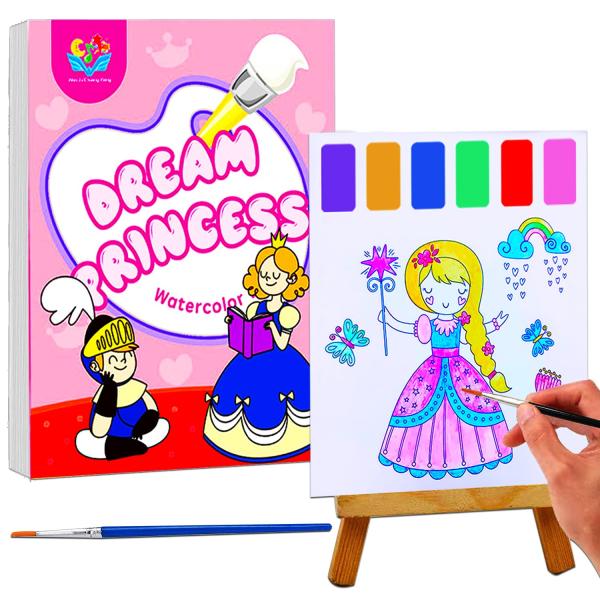 商品名: JUNQIU ペイントウォーターブック 4-8歳の子供用 散らからない塗り絵 幼児用 1-3 水彩画 塗り絵 子供用 アート&amp;クラフト 4-6 女の子 男の子 ギフト JUNQIU Water Color Paint Se...