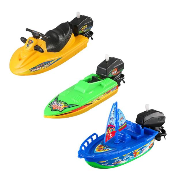 商品名:  NEXTAKE Wind-up Boat Toy Set, Windup Boat Toy Ship Model Water Toy Speed Boat Jet Ski Sailboat Motorboat Bath Toy ...