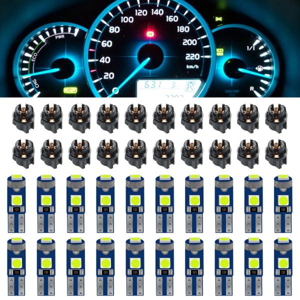 商品名:  pvotawp 20PCS T5 Dashboard LED Light Bulbs, 37 74 2721 Instrument Cluster Super Bright LED Light with Twist Lock S...