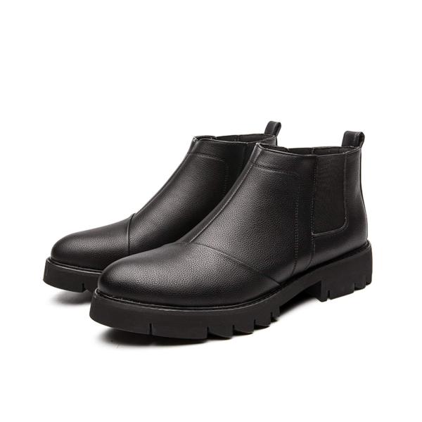 商品名:  TAYGUM Mens Chelsea Boot Round Toe Patchwork Solid Color Leather Slip On Waterproof Anti-slip Non Classic Work Sli...